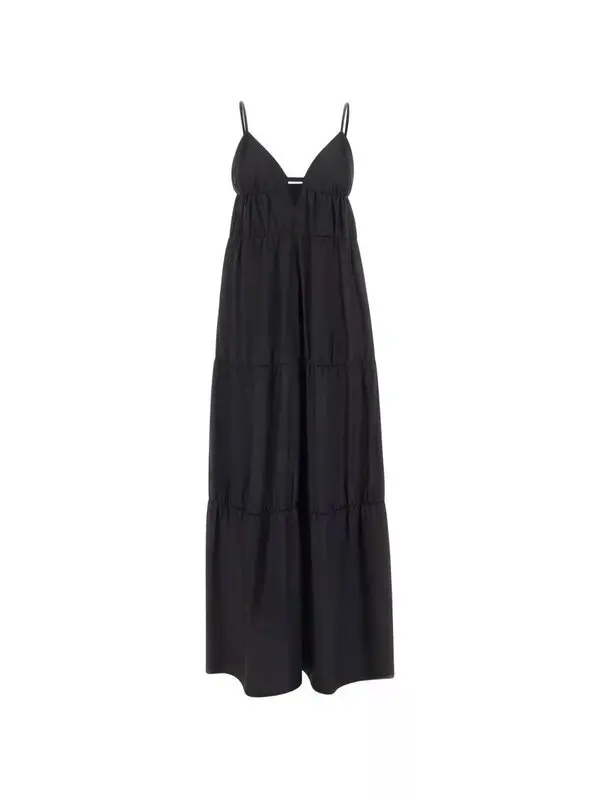 KAOS Tiered V-neck Maxi Dress - Black