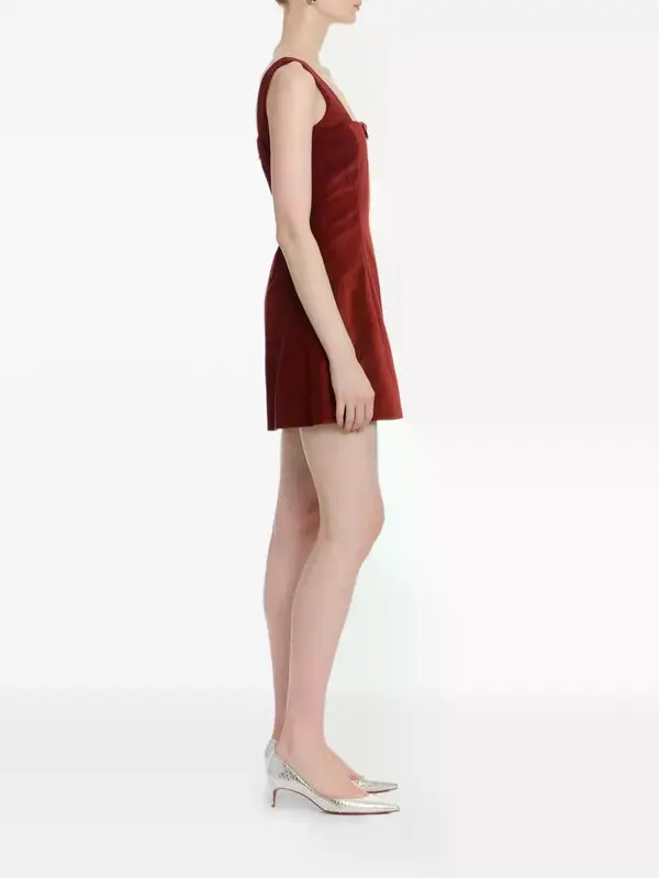 MARKARIAN Jeanine Velvet Mini Dress - Red