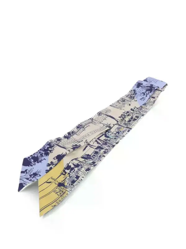 Hermès A L'ombre Des Boulevards Twilly Scarf - Neutrals