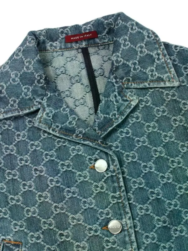 Gucci Gg Jacquard Denim Shirt