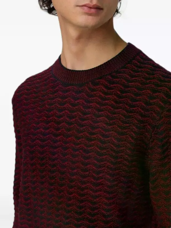 Emporio Armani Bordeaux Textured Knit Sweater