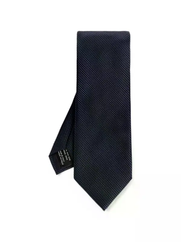 TOM FORD Micro-pattern Silk Tie - Blue