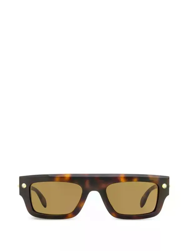 Alexander McQueen Rectangle Frame Sunglasses - Brown