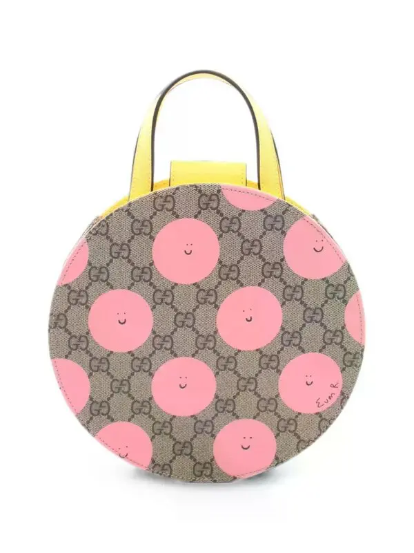 Gucci Smiley Print Gg Supreme Handbag - Neutrals