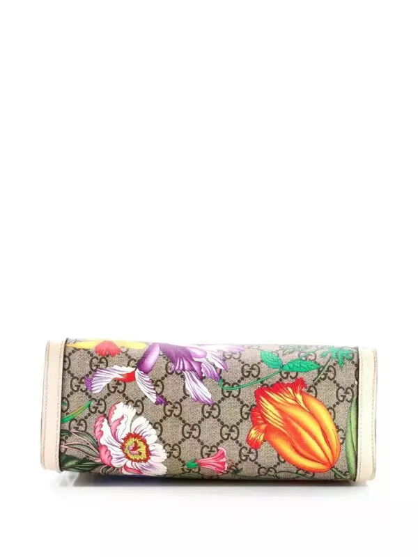 Gucci Padlock Chain Tote Flora Gg Coated Canvas Small Shoulder Bag