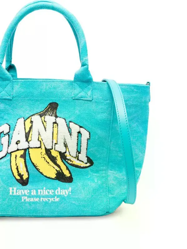 GANNI Logo-print Tote Bag