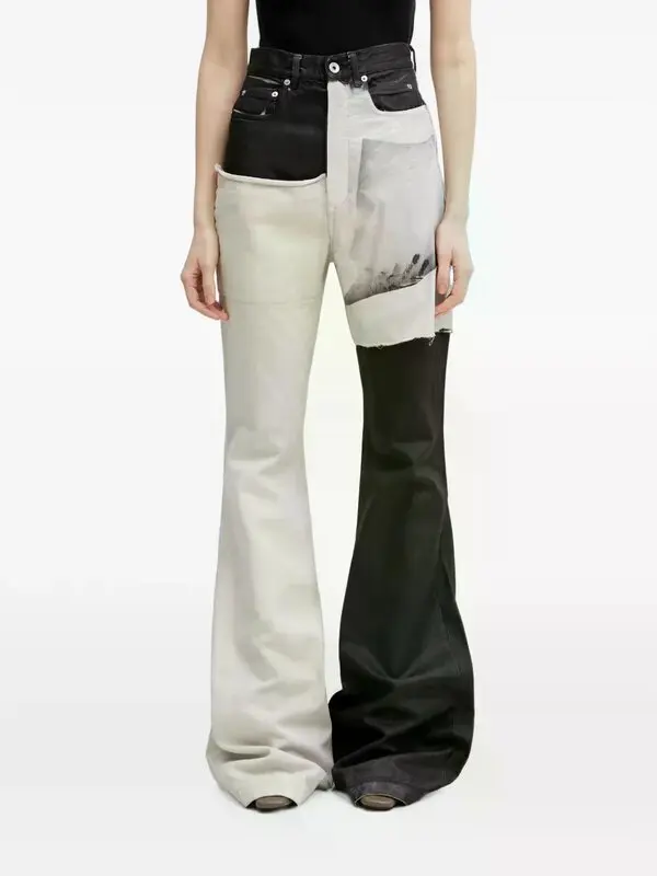 Rick Owens Patchwork Flared Jeans - Black