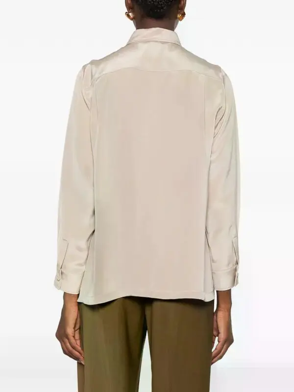 Max Mara Geranio Embroidered-logo Silk Shirt