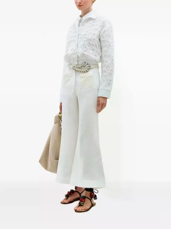 Silvia Tcherassi Maura Lace-panel Flared Trousers