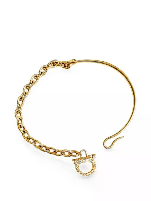 FERRAGAMO Gancini Crystal-embellished Bracelet - Gold