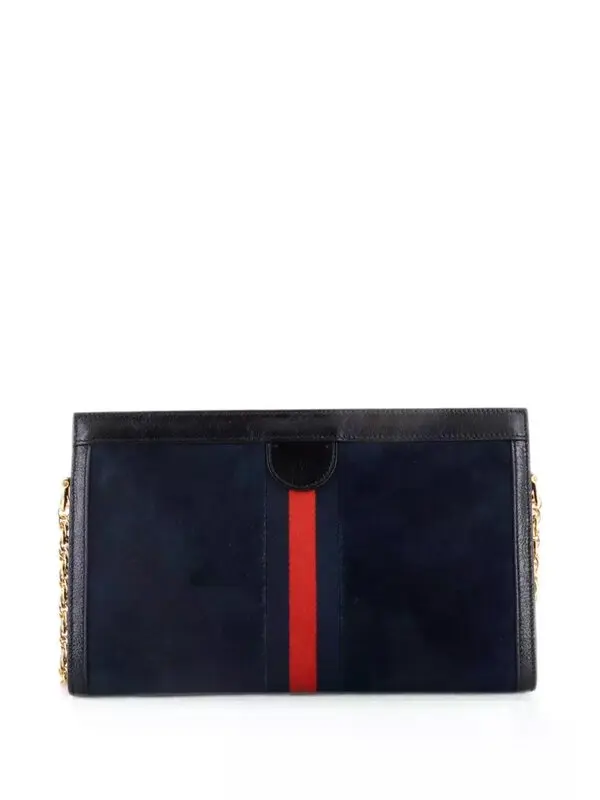 Gucci Ophidia Chain Embroidered Suede Medium Shoulder Bag