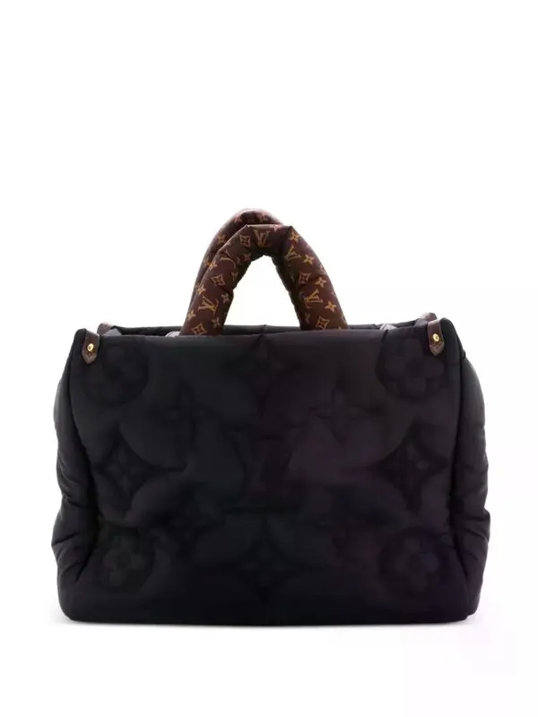 LOUIS VUITTON Pillow Onthego Tote Monogram Quilted Econyl Nylon Mm Satchel - Black