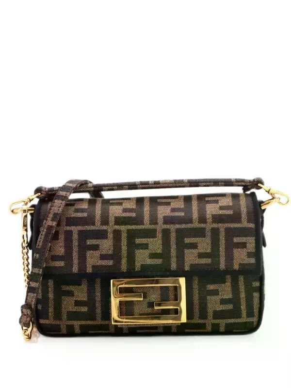 Fendi Zucca Canvas Mini Baguette Crossbody Bag - Brown
