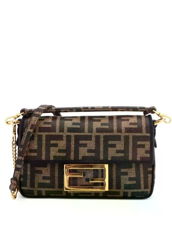 Fendi Zucca Canvas Mini Baguette Crossbody Bag - Brown