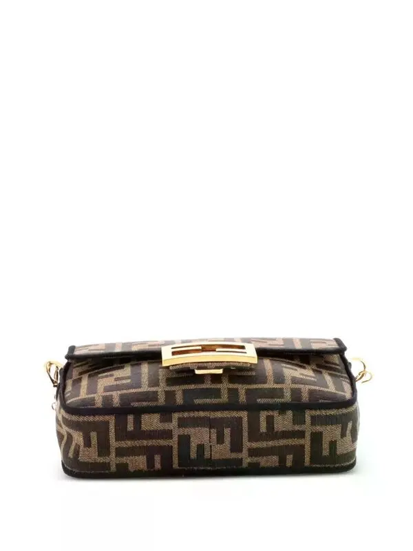 Fendi Zucca Canvas Mini Baguette Crossbody Bag - Brown