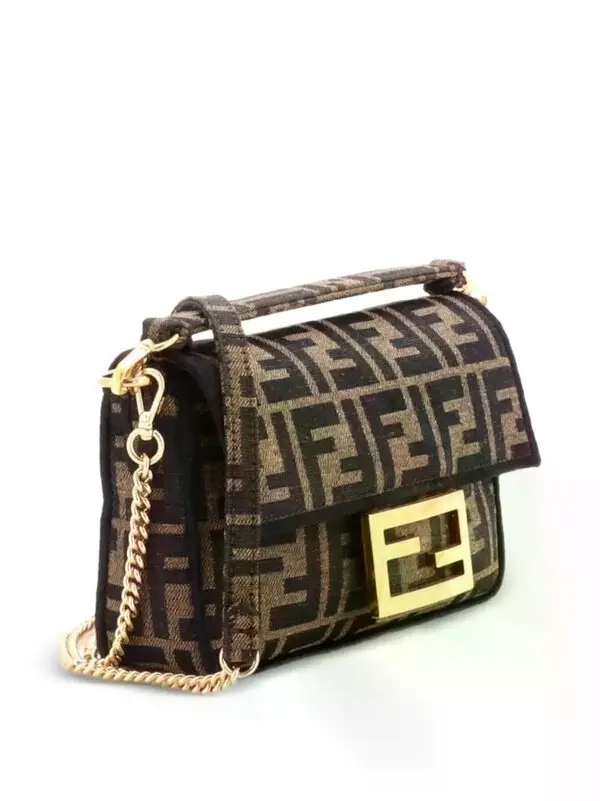 Fendi Zucca Canvas Mini Baguette Crossbody Bag - Brown