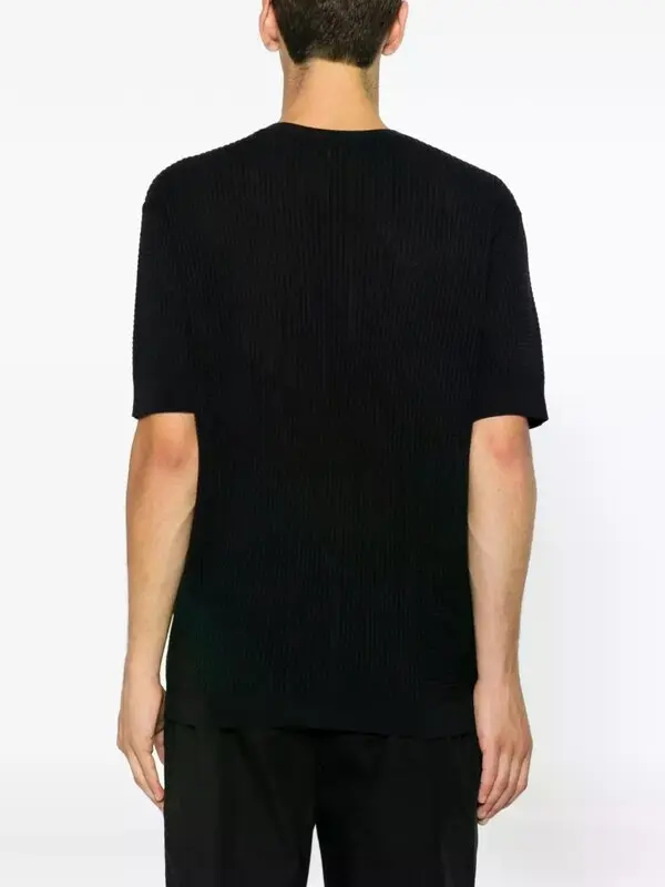 Emporio Armani Waffle-knit Short-sleeve Sweater