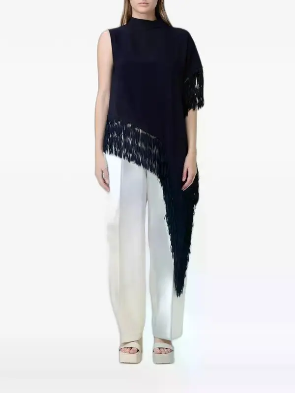 BOSS Fringe-trim Asymmetric Top - Blue