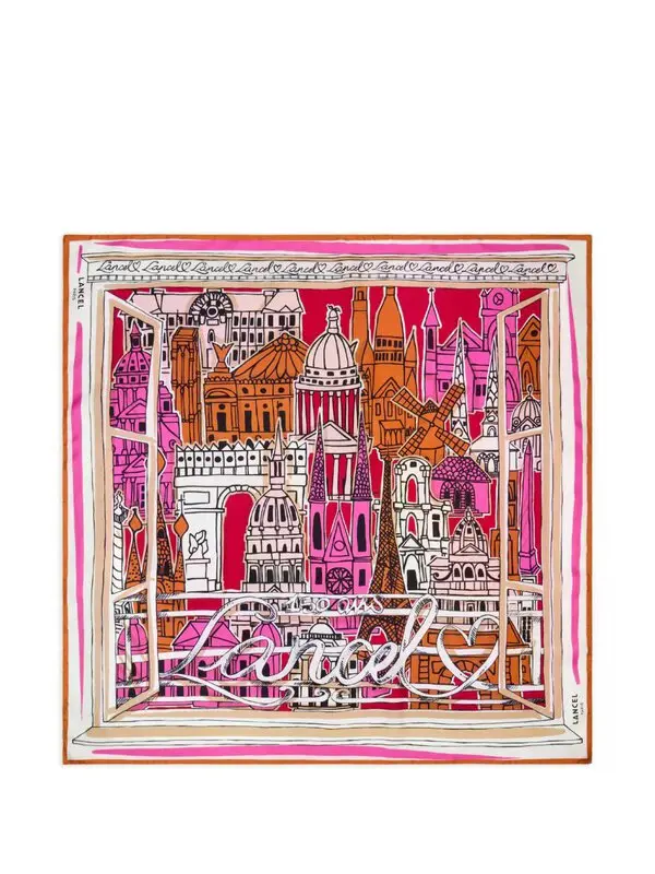 LANCEL Paris A La Fenetre Printed Scarf
