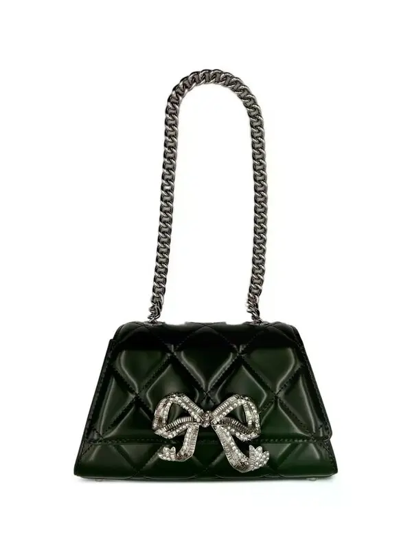 SELF-PORTRAIT Quilted Crystal-bow Mini Bag