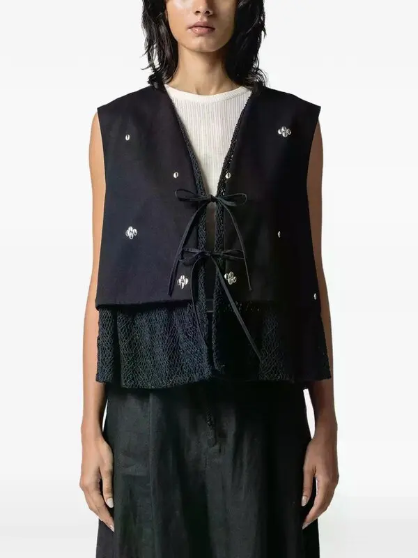 MULLER OF YOSHIOKUBO Stud-embellished Vest - Black
