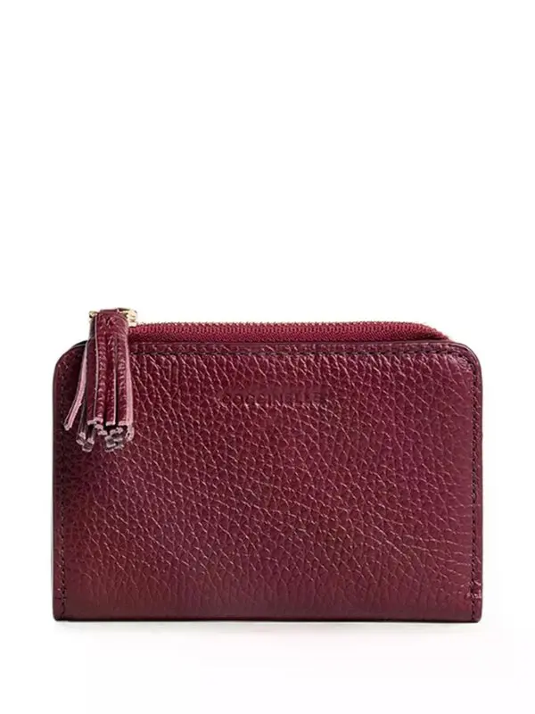 COCCINELLE Small Tassel-detail Pebbled-leather Wallet - Red