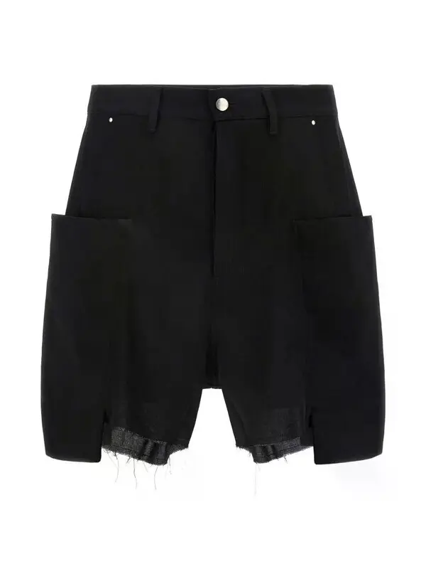 Rick Owens Stefan Frayed-hem Cargo Shorts - Black