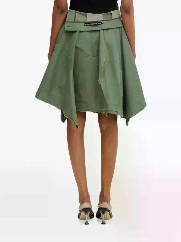 Andersson Bell Frayed Handkerchief-hem Midi Skirt - Green