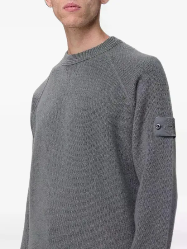 Stone Island Cashmere Rib-knit Crew Neck Sweater