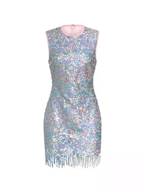 MARKARIAN Galaxie Sequin Fringed Mini Dress - Blue