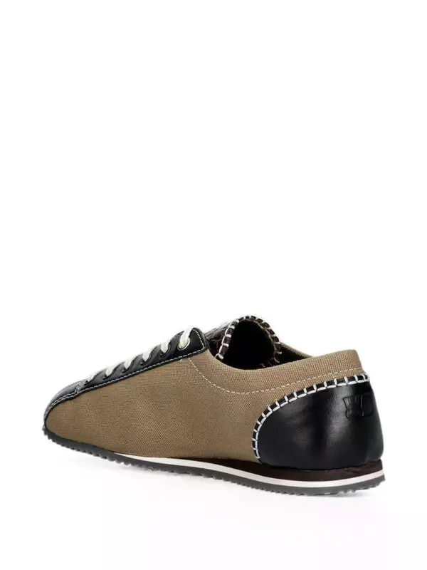 WALES BONNER Paris Contrast-stitch Leather-panelled Sneakers - Neutrals
