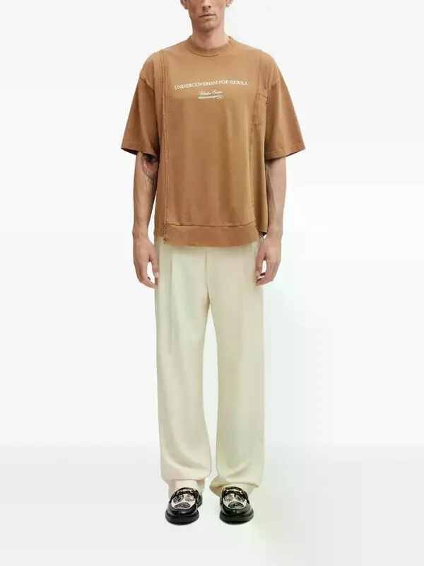Undercover Slogan-print Raw-edge T-shirt