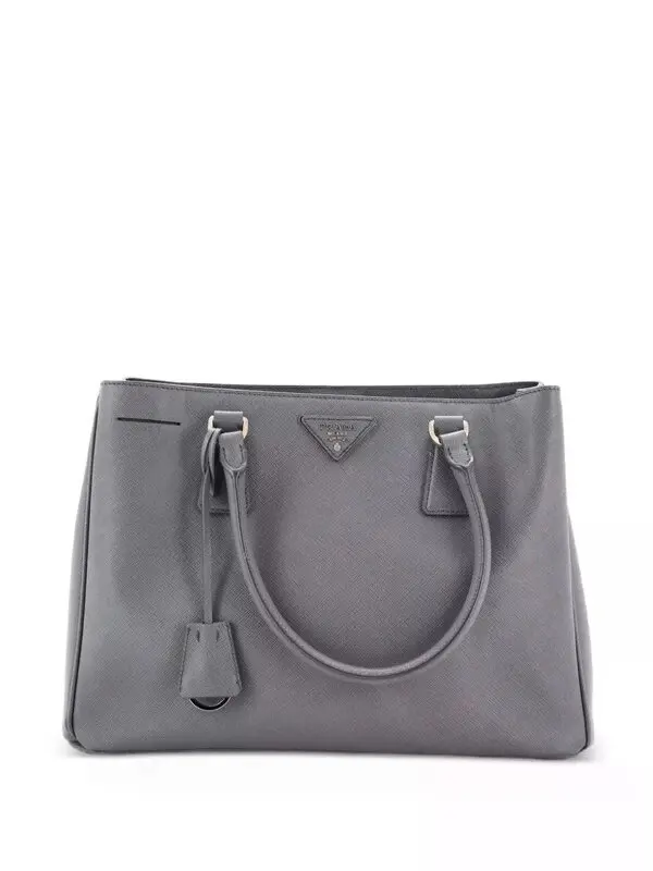 Prada Saffiano Leather Medium Tote Bag - Grey
