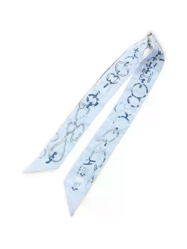 Hermès 2000s Twilly Do Re Boucles Broderie Anglaise Ribbon Scarf
