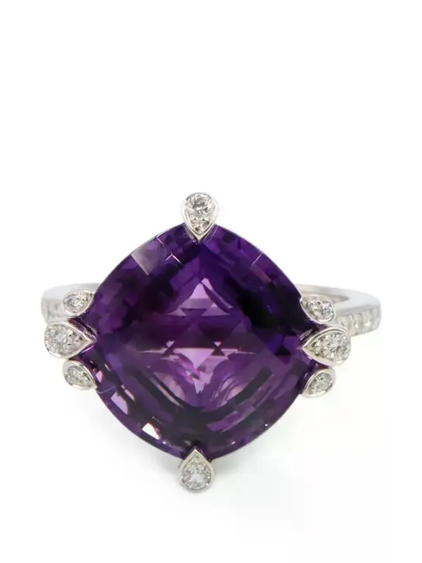 Cartier 2010s Indian Mystery Amethyst And Diamond Ring - Silver