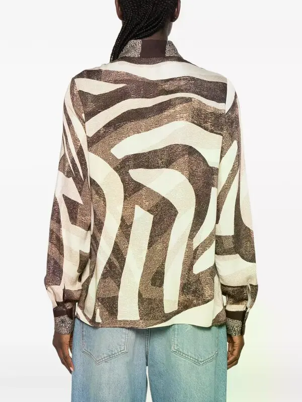 ZANETTI Abstract Print Long Sleeve Shirt