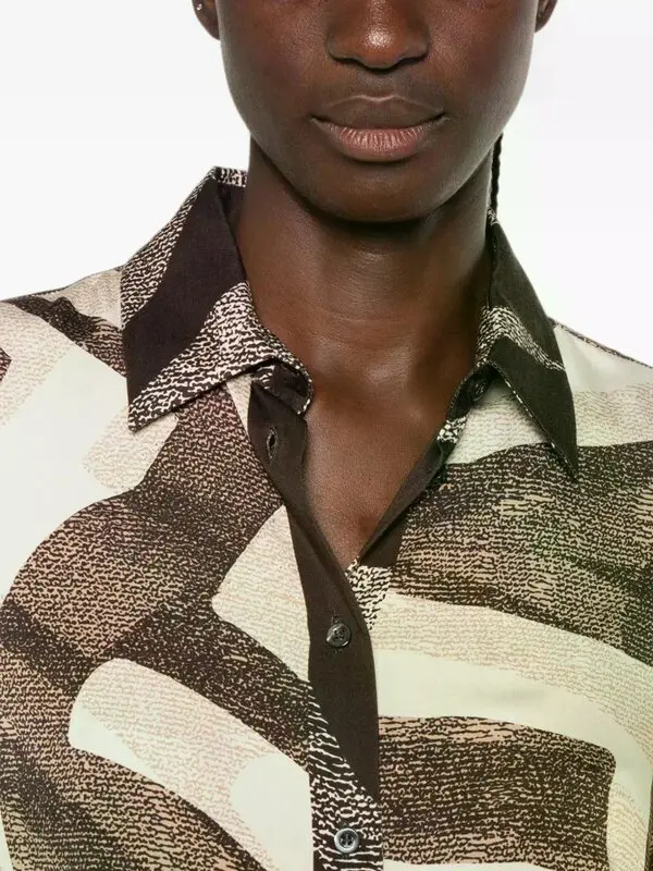 ZANETTI Abstract Print Long Sleeve Shirt