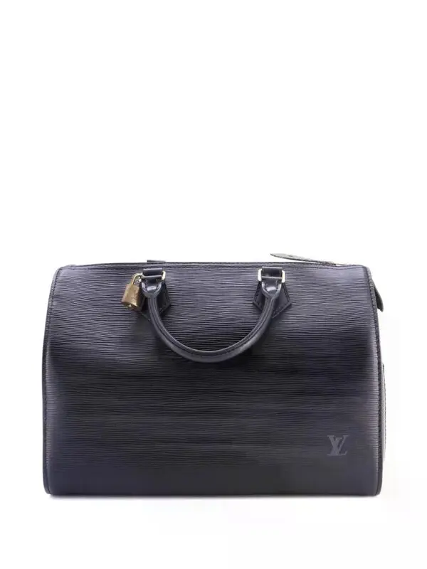 LOUIS VUITTON Speedy Epi Leather Satchel - Black