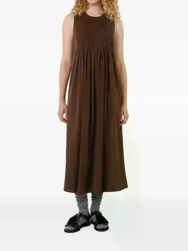 Max Mara Pleated Sleeveless Midi Dress