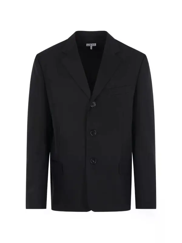 Loewe Single-breasted Wool Jacket - Black