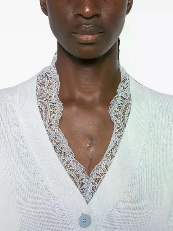 VICOLO Lace-trim Cardigan