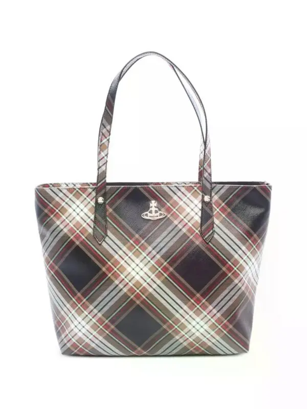 VIVIENNE WESTWOOD Tartan Shoulder Bag - Brown