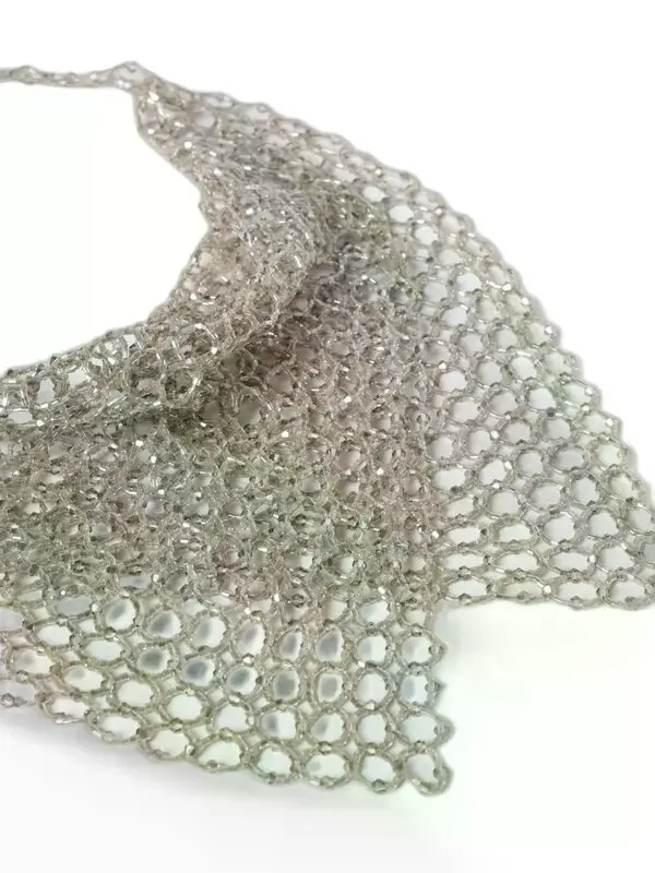 Emporio Armani Tone Bead-embroidered Mesh Necklace
