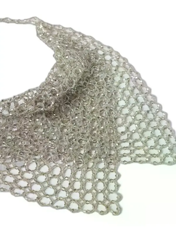 Emporio Armani Tone Bead-embroidered Mesh Necklace