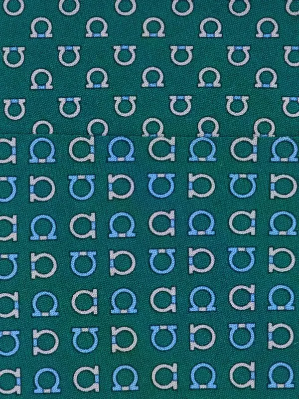 FERRAGAMO Gancini Print Silk Tie