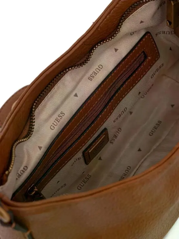 Guess Logo Plaque Pebbled-texture Tote Bag