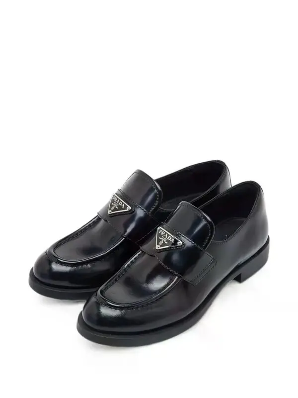 Prada Leather Loafers With Rubber Sole