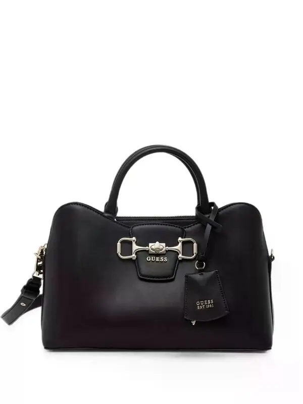 Guess Janie Horsebit Leather Tote Bag - Black