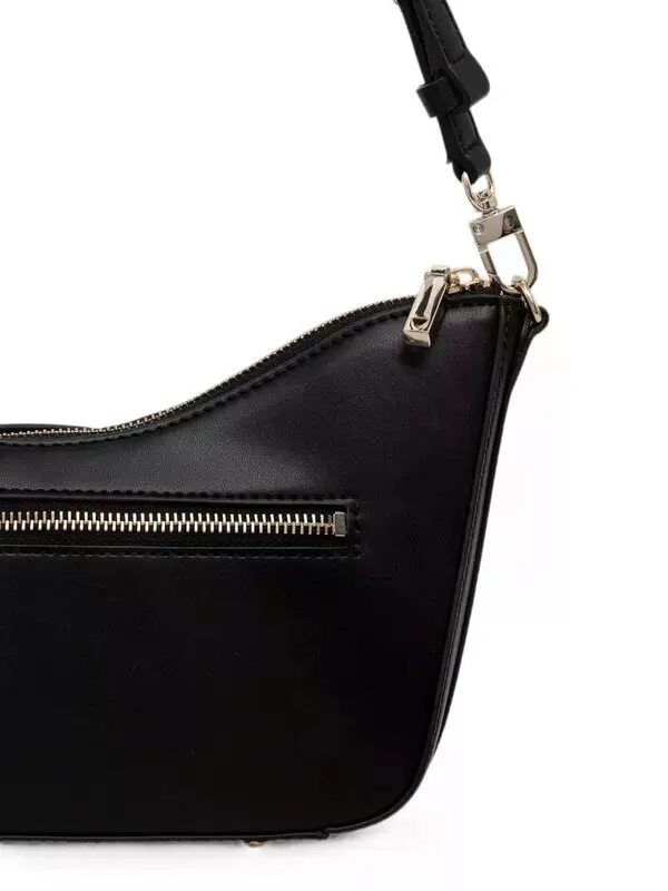 Guess Janie Horsebit Logo-plaque Shoulder Bag - Black