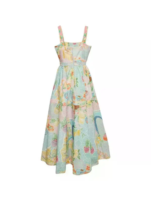 ELISSA STUDIO Lemon Print Midi Dress